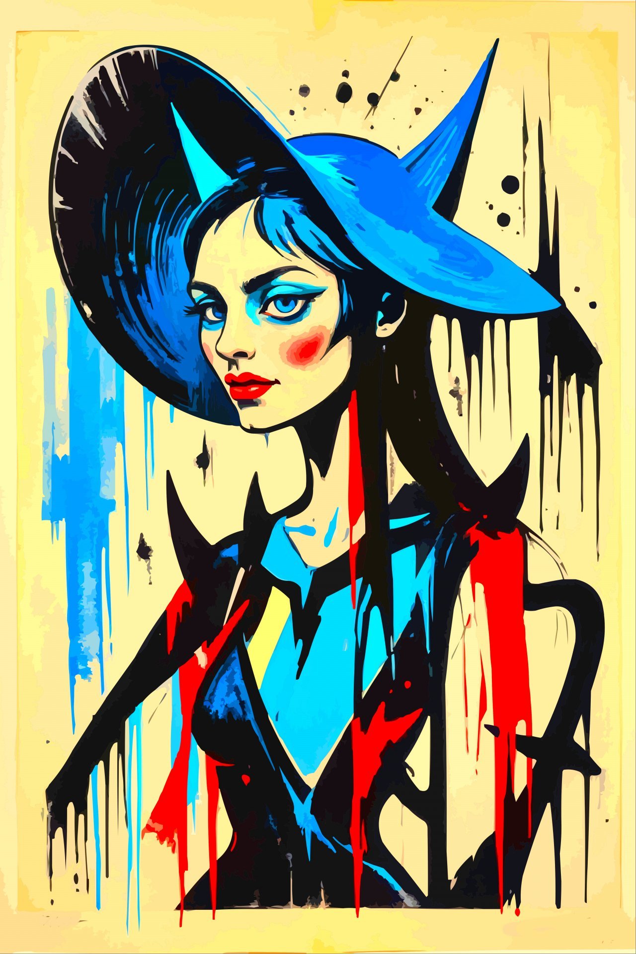 Blue Witch in Dripping Light Digital Art - Viktor Levchenko