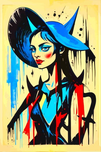 Blue Witch in Dripping Light Digital Art - Viktor Levchenko