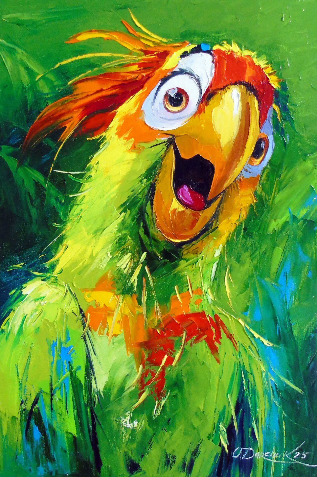 Parrot Surprise Painting by Olha Darchuk - Jose Art Gallery