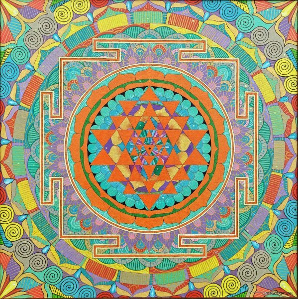 Sri Yantra Meditation: Harmony and Balance Painting by ARVIND CHAUHAN
