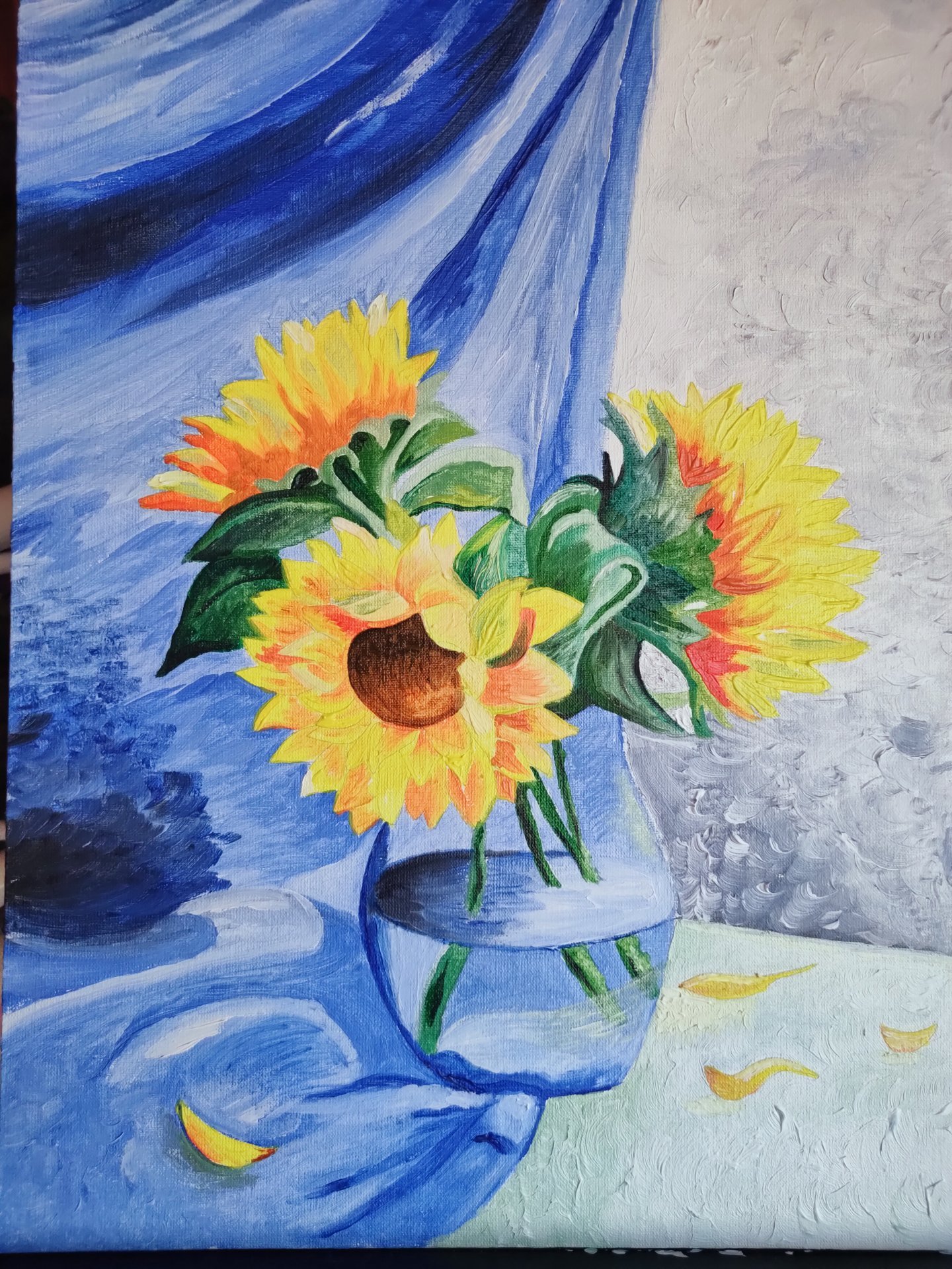 Sunflowers of Ukraine: a summer flash of nature Painting by Mila K