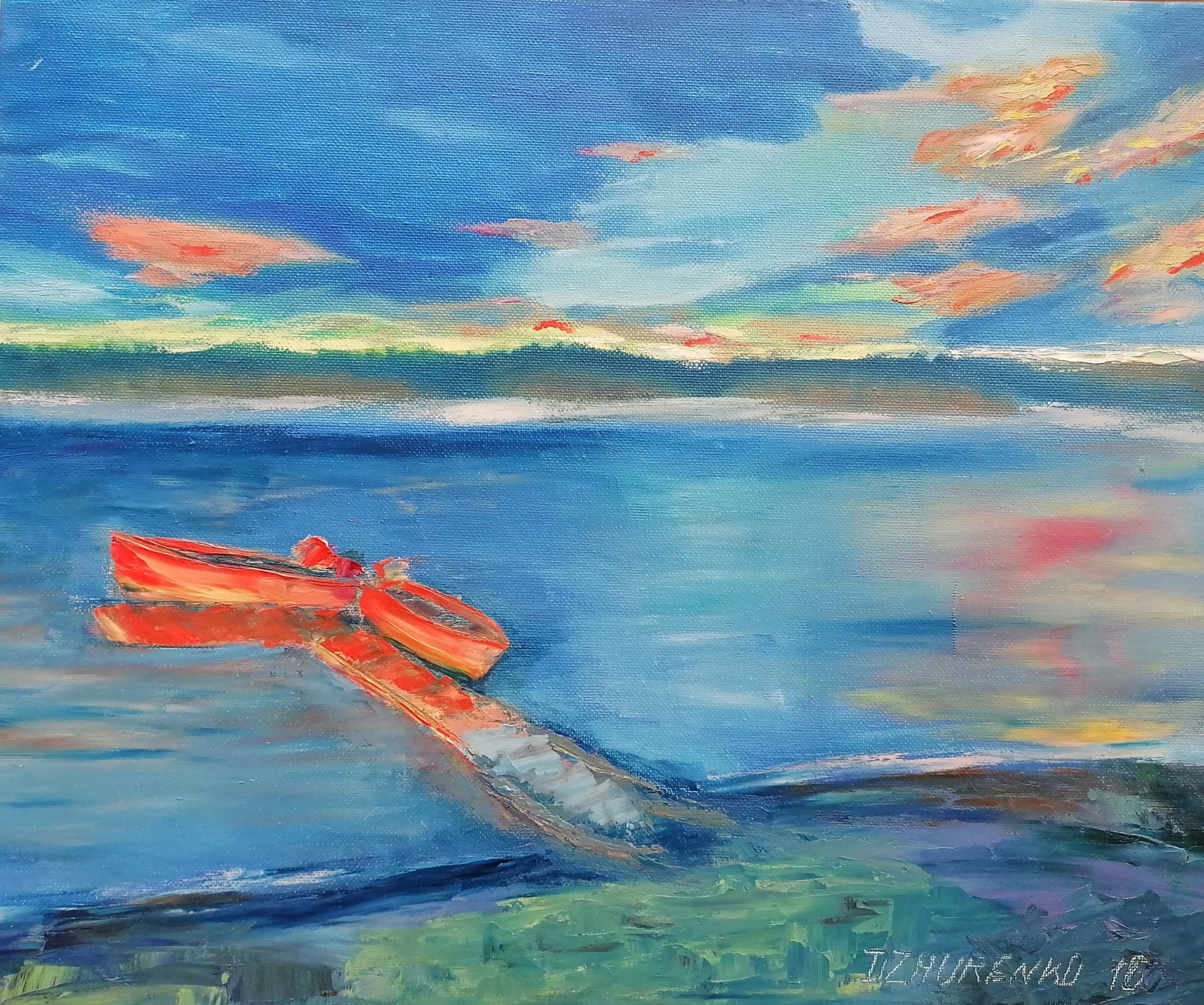 The Orange Mood Painting by Oleksandra Dzhurenko