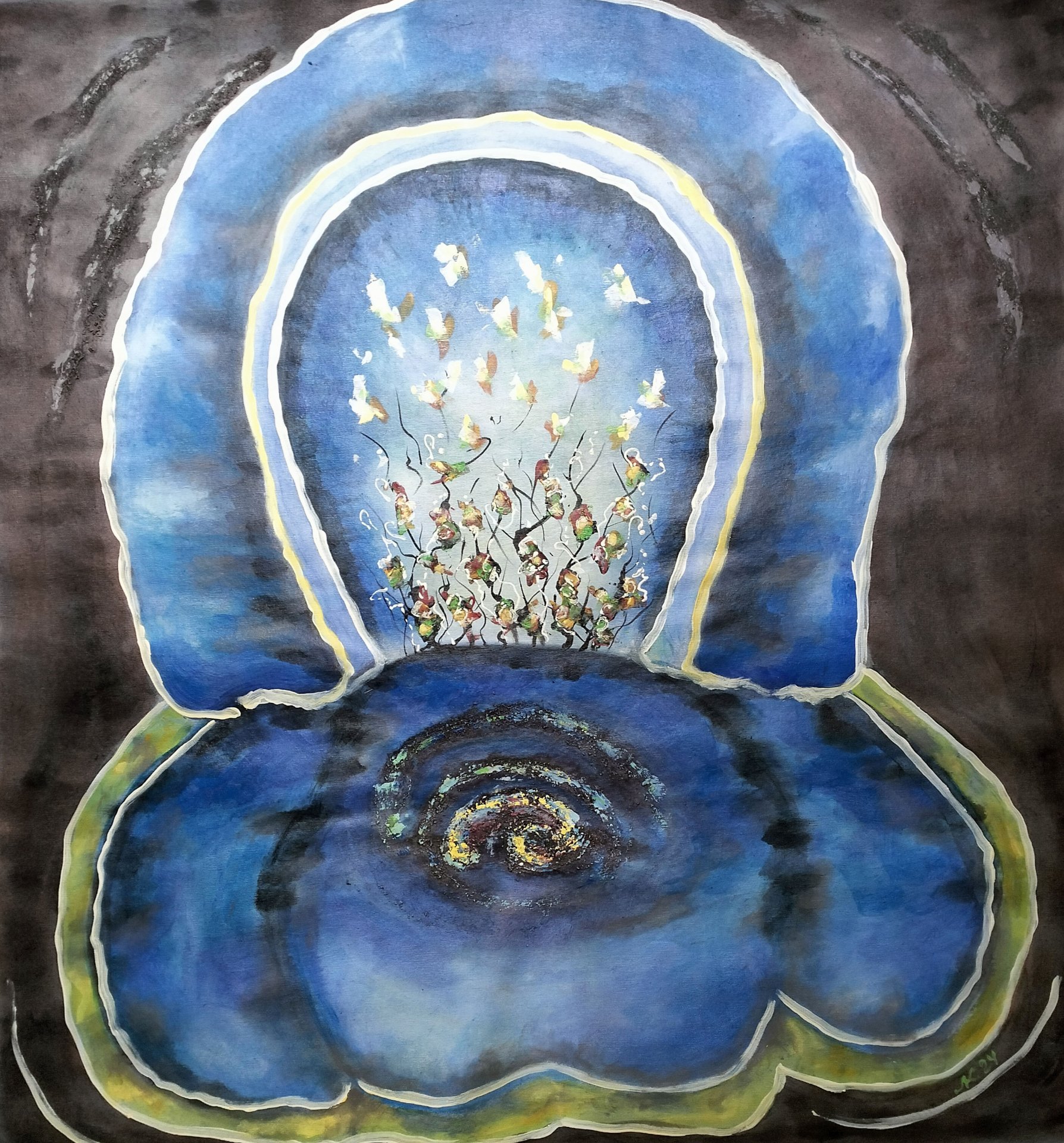 Sleep in a Chair by Georgia O'Keeffe Inspired Painting by Lena Kolambet
