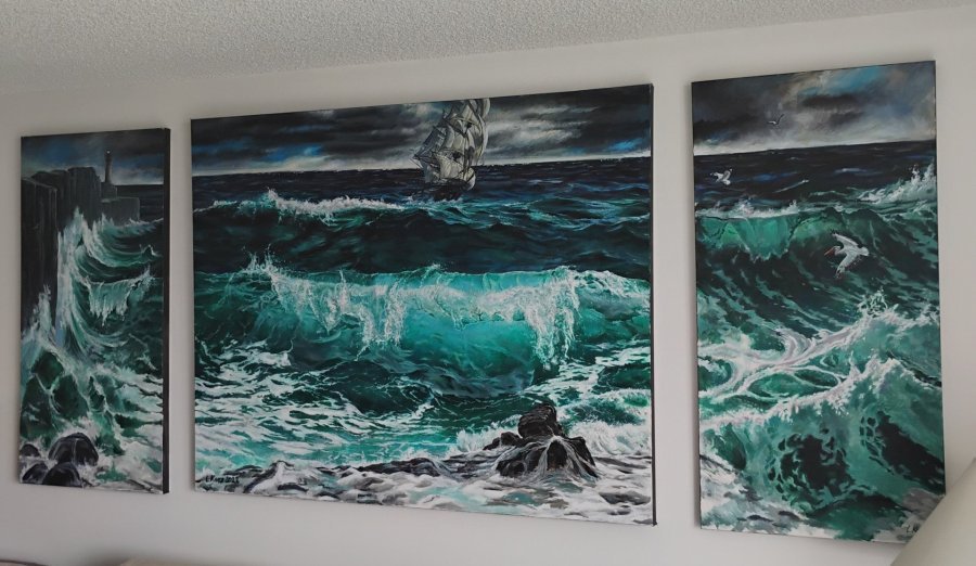 The Power of Nature. Inspiration of Waves Painting by Leon Katz