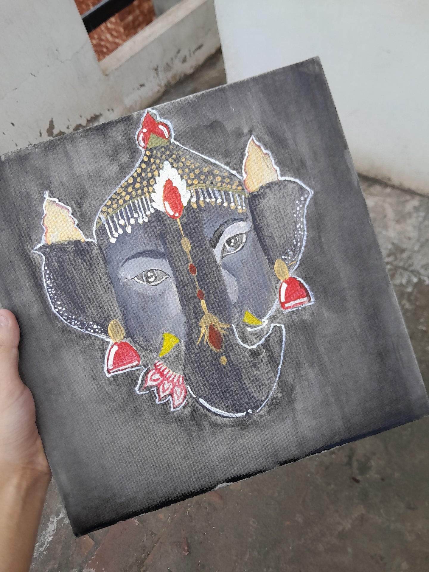 Ganesh Ji Painting: Spiritual Textures Painting by Preet Kaur