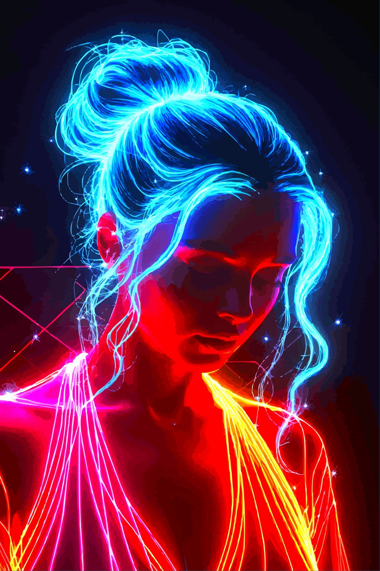 Blue Light Portrait Dream Digital Art - Viktor Levchenko