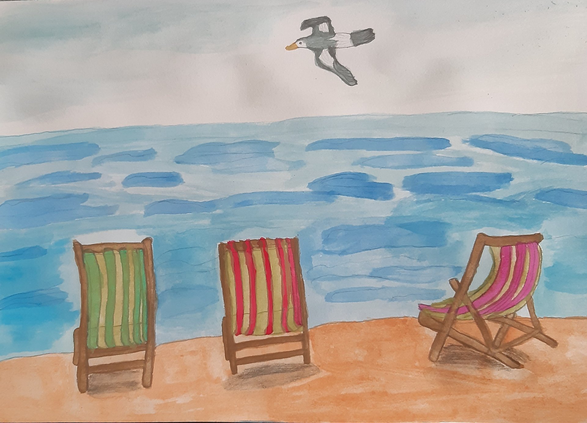 Sea View: A Glimpse of Tropical Escape Painting by Alexandra Irimia