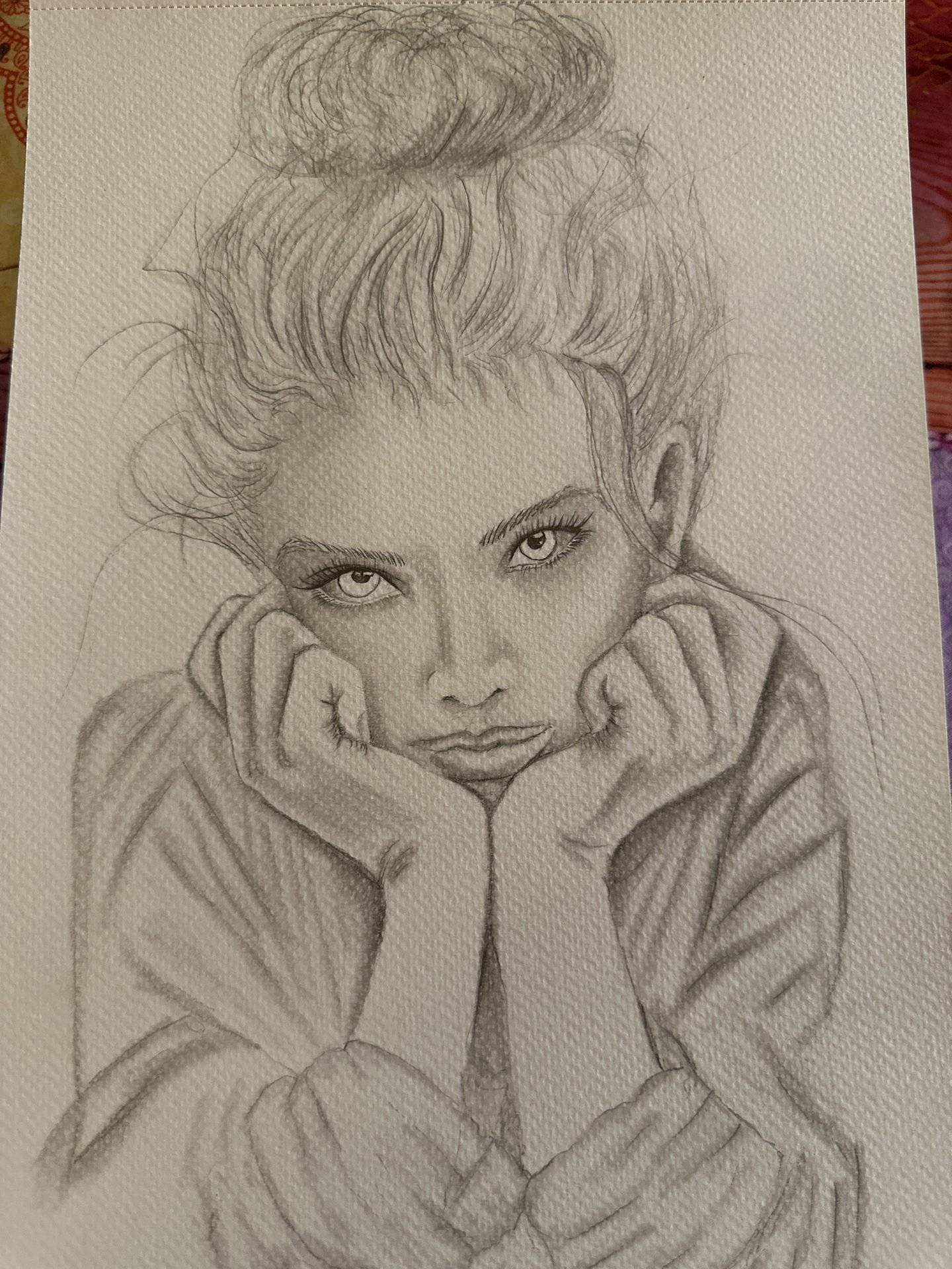 Intense Green Eyes Portrait Sketch Painting by Babsy