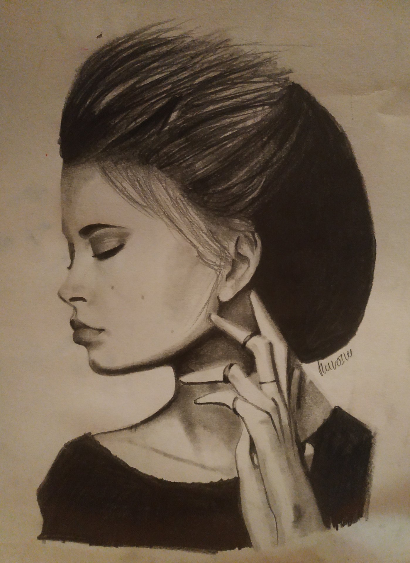 Tania Drawing - Germán Pattselt - Jose Art Gallery