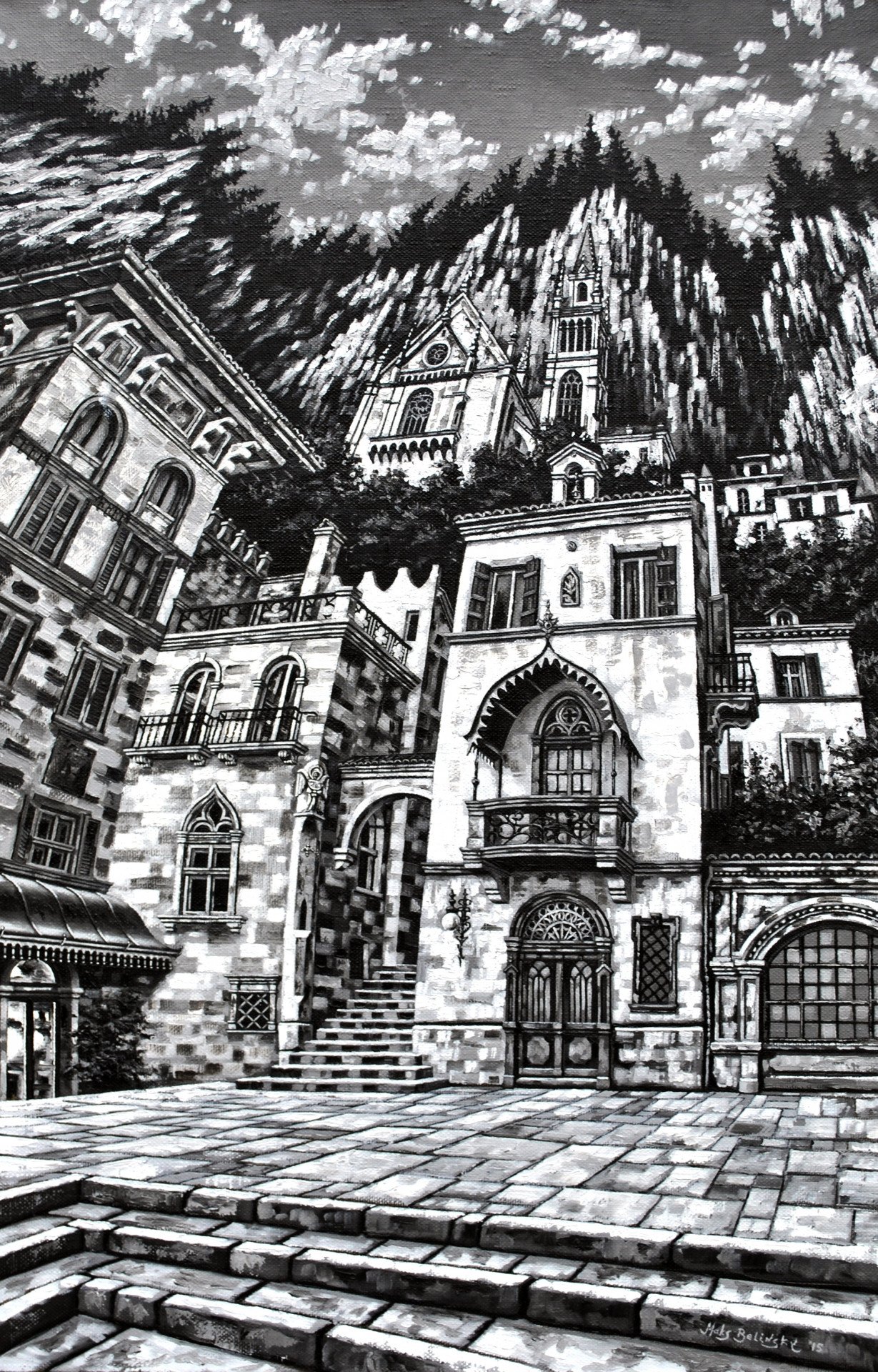 Vertical panorama Drawing - Maks Belinsky - Jose Art Gallery