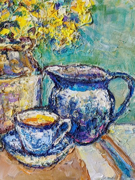 Still life with English porcel Painting by Ksenia Pіdhurska