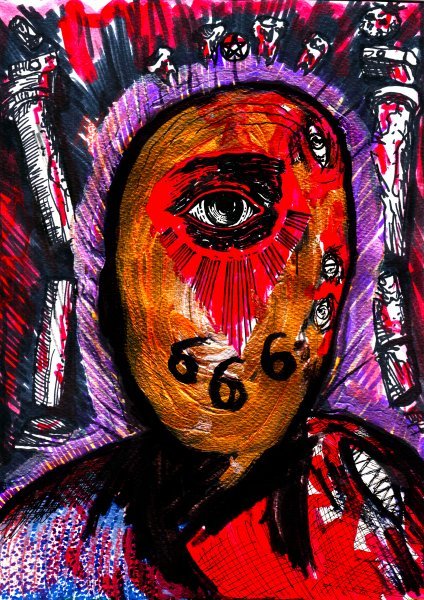 The Mask of Revelation – 666 Drawing - MZNTRP