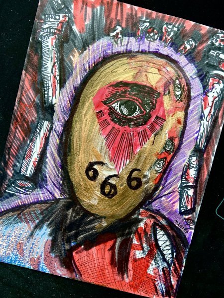 The Mask of Revelation – 666 Painting by MZNTRP