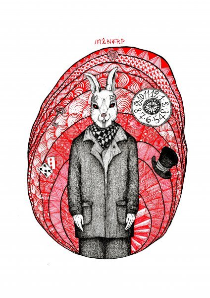 Trickster Rabbit Drawing - MZNTRP - Jose Art Gallery