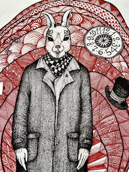 Trickster Rabbit Drawing - MZNTRP - Jose Art Gallery