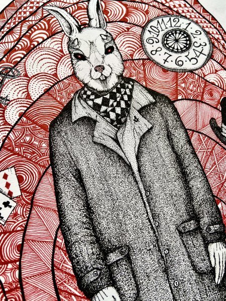 Trickster Rabbit Drawing - MZNTRP - Jose Art Gallery