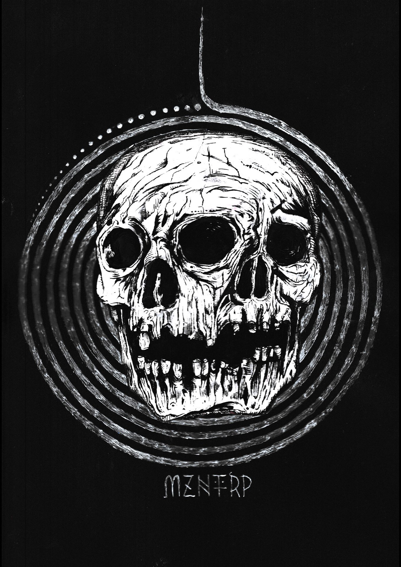 Three-Eyed Skull Drawing - MZNTRP - Jose Art Gallery