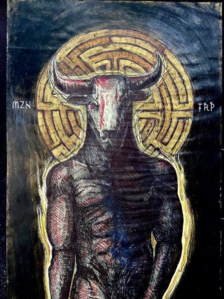 Minotaur's Vigil Drawing - MZNTRP - Jose Art Gallery