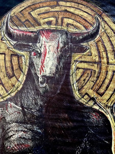 Minotaur's Vigil Drawing - MZNTRP - Jose Art Gallery