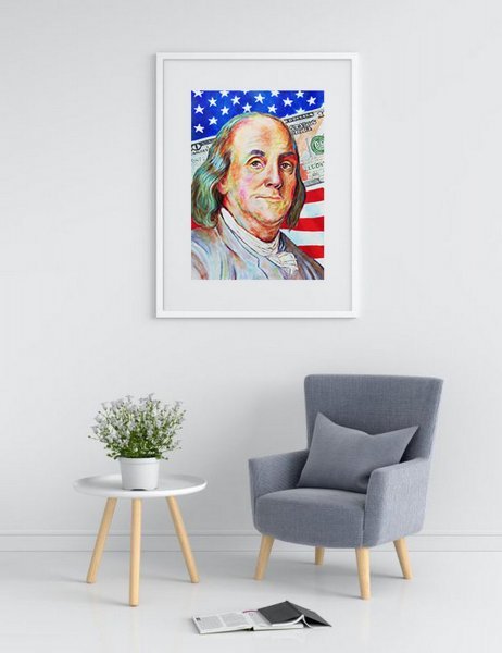 Benjamin Franklin Portrait Painting by Iryna Fedarava