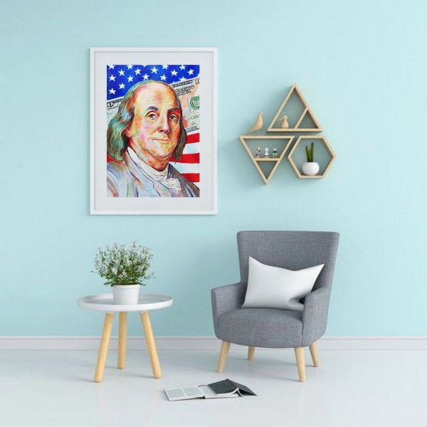 Benjamin Franklin Portrait Painting by Iryna Fedarava
