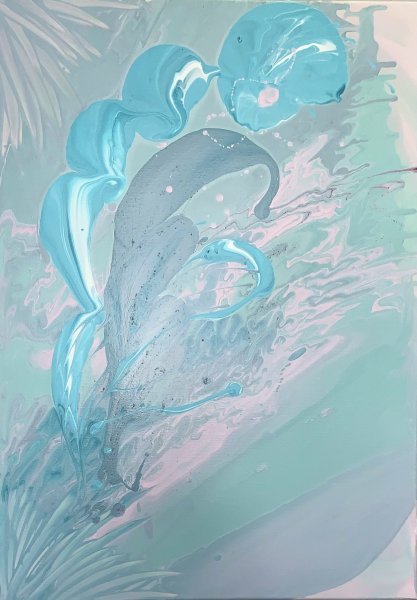 Liquid Elegance. Abstract Marine Flow Painting by Yana Lyulina