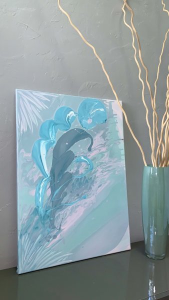 Liquid Elegance. Abstract Marine Flow Painting by Yana Lyulina