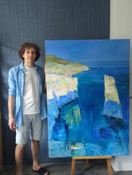 Blue infinity Painting by Yehor Dulin - Jose Art Gallery
