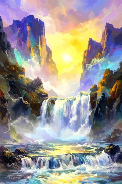 Rainbow Mountain Cascade Digital Art - Viktor Levchenko