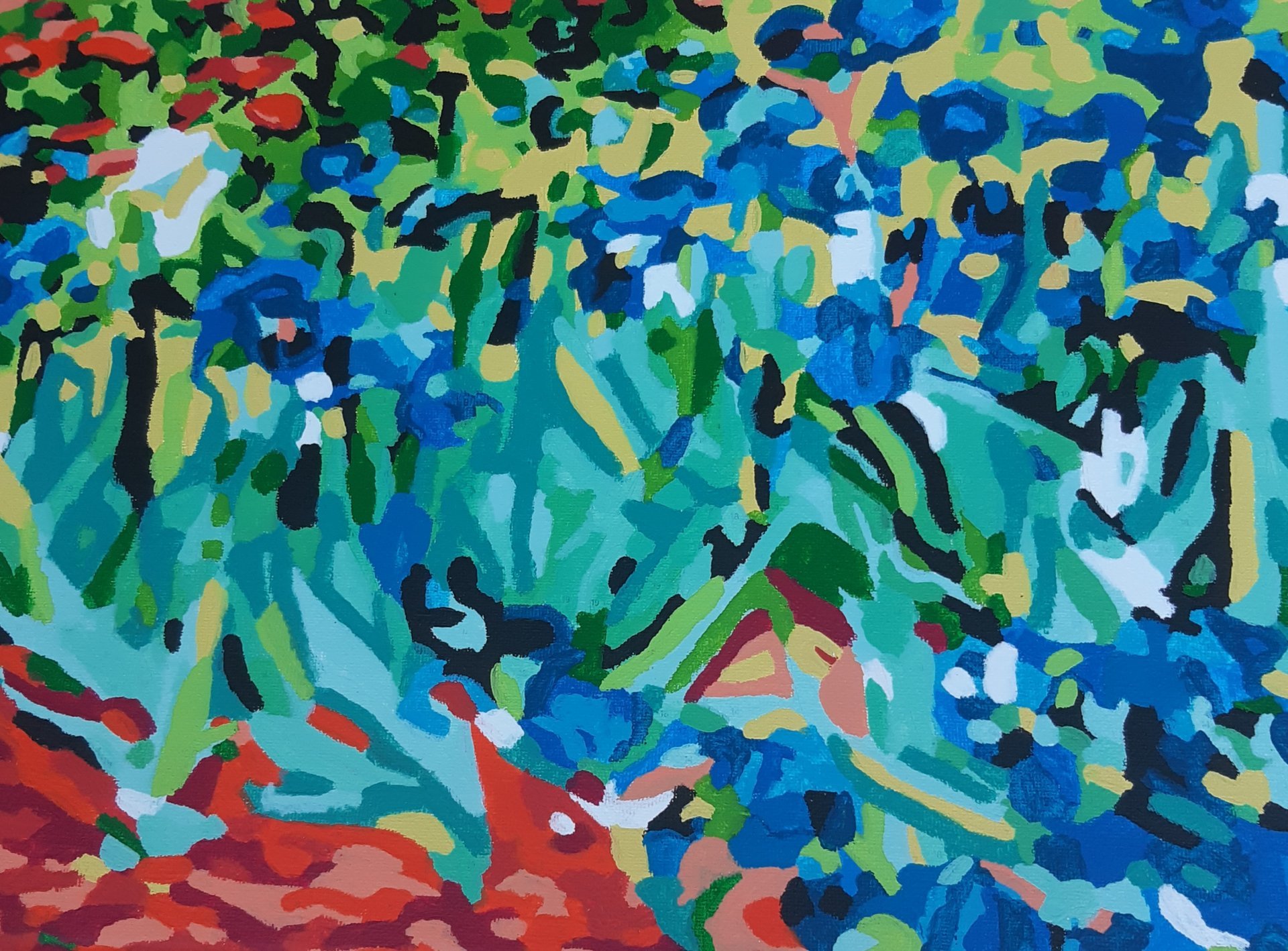 Colorful Abstract Landscape Design Painting by Alexandra Irimia