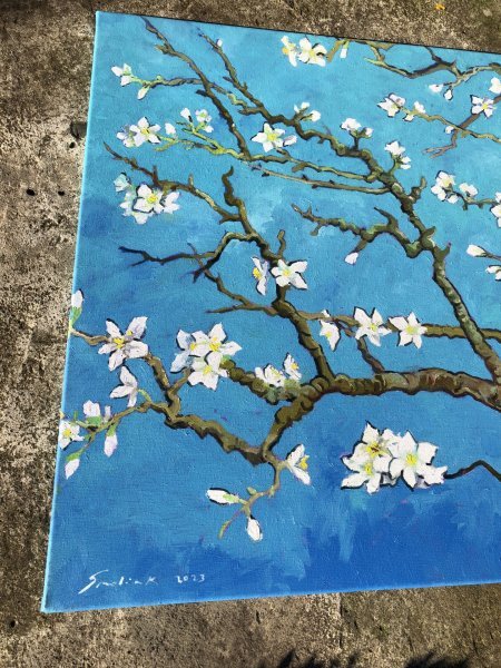 Van Gogh Inspired Floral Blossoms Painting by Volodymyr Smoliak
