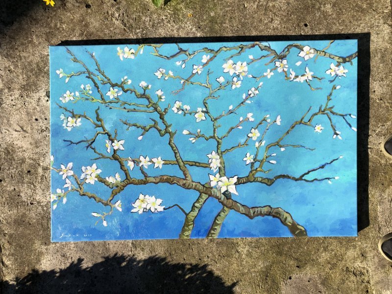 Van Gogh Inspired Floral Blossoms Painting by Volodymyr Smoliak