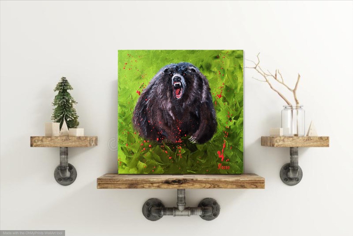 Painting "Grizzly bear" | Artist Ludmila Riabkova | Jose Art Gallery