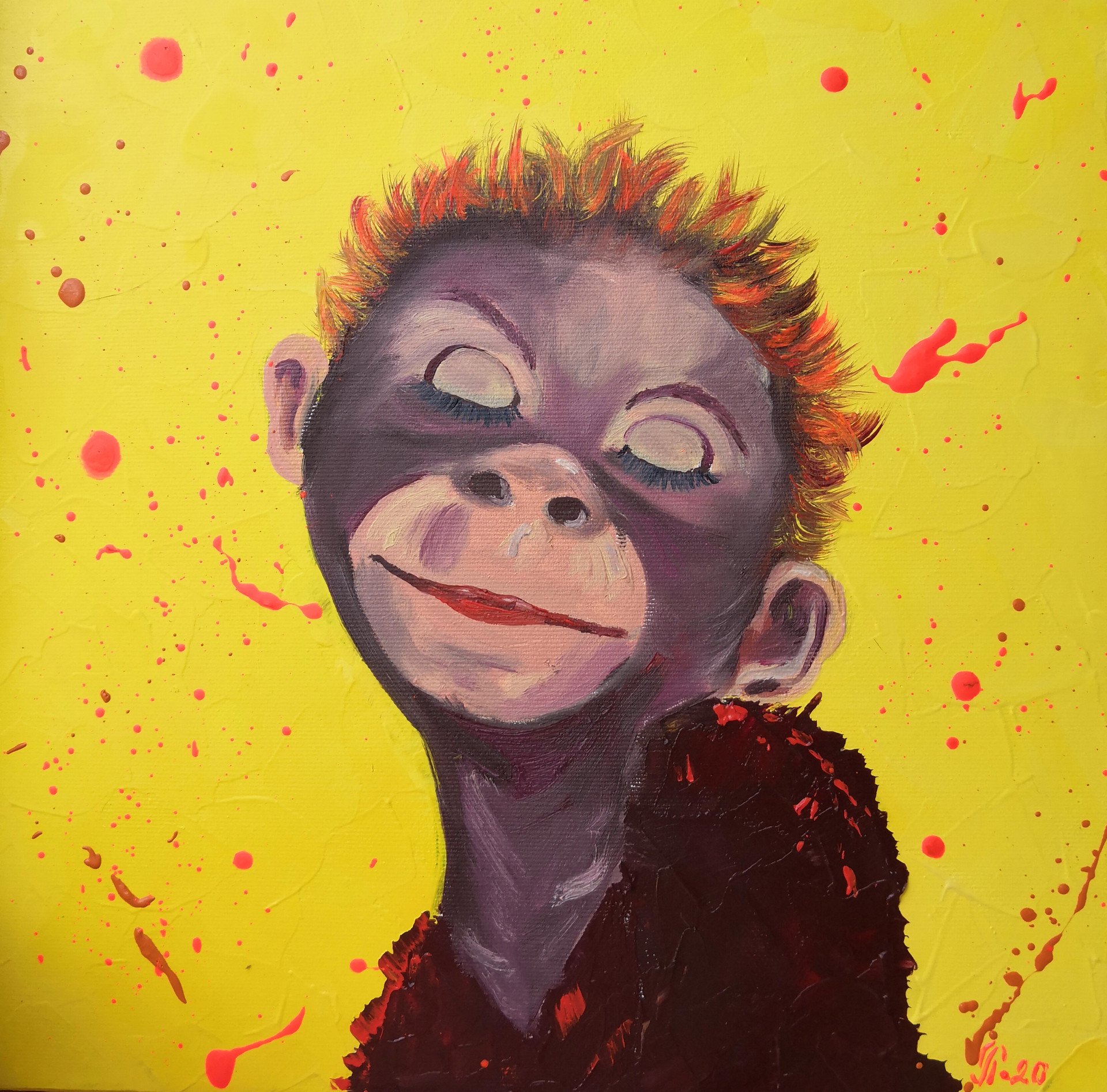 Monkey Painting by Liudmyla Riabkova - Jose Art Gallery