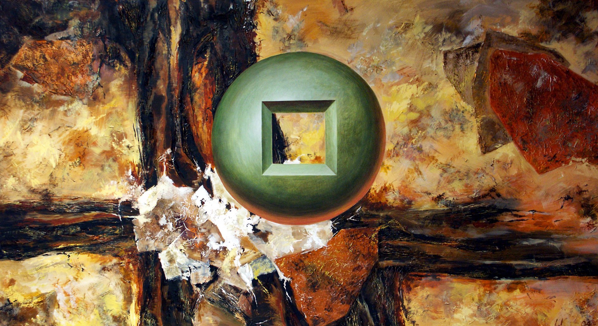 Symbol of strength and color in form Painting by Leon Katz