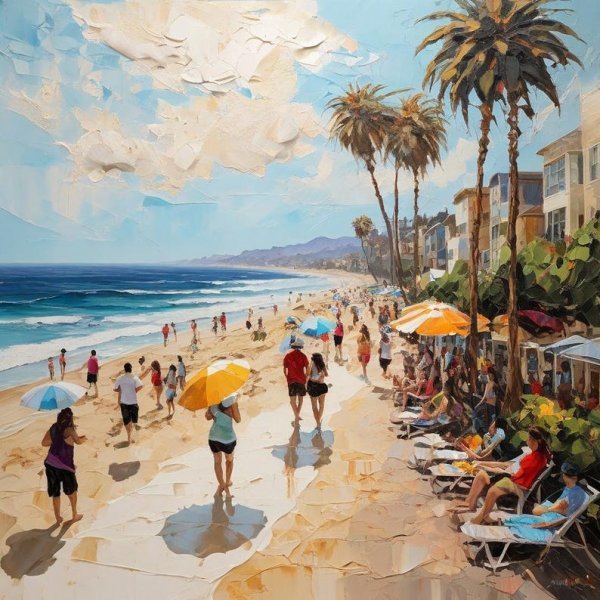 Playa de California Painting by Selena Sashina