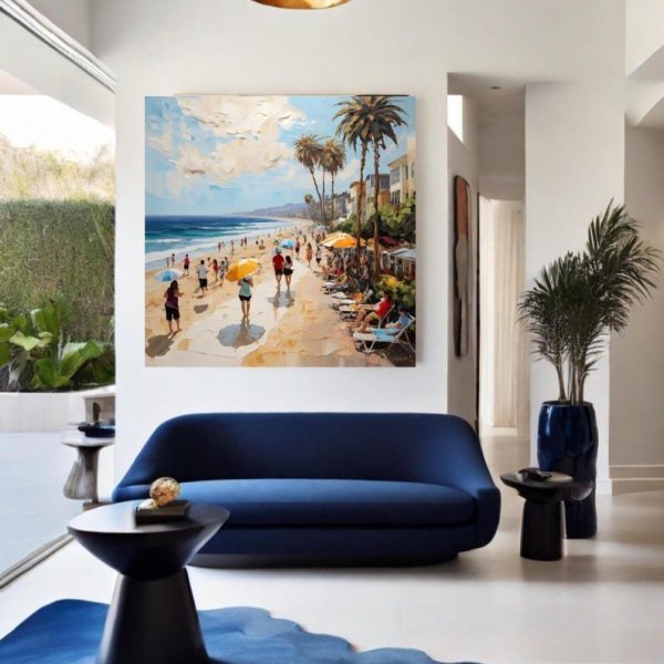 California Beach Painting by Selena Sashina