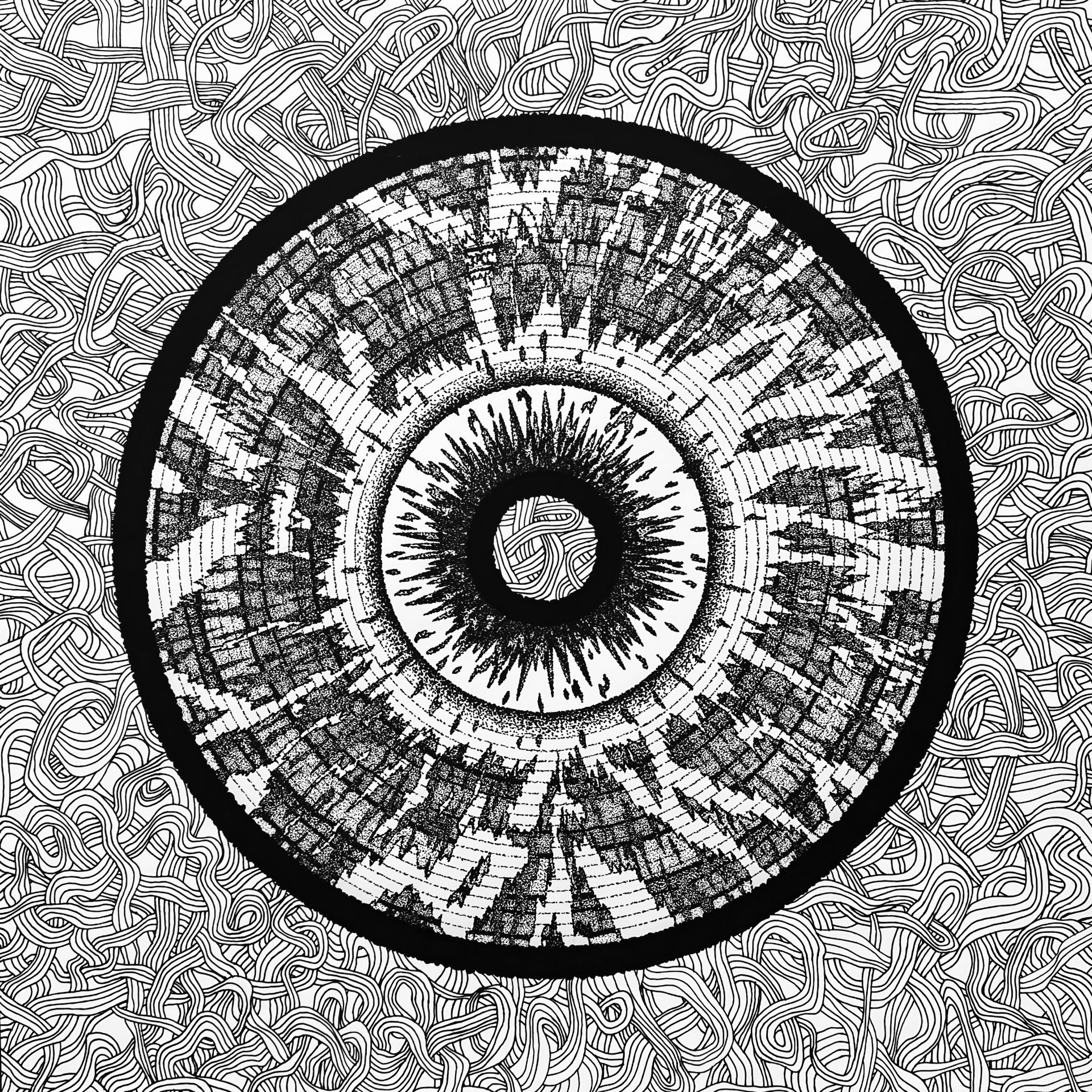 Black and white graphics with Vein patterns Painting by #artdjartem