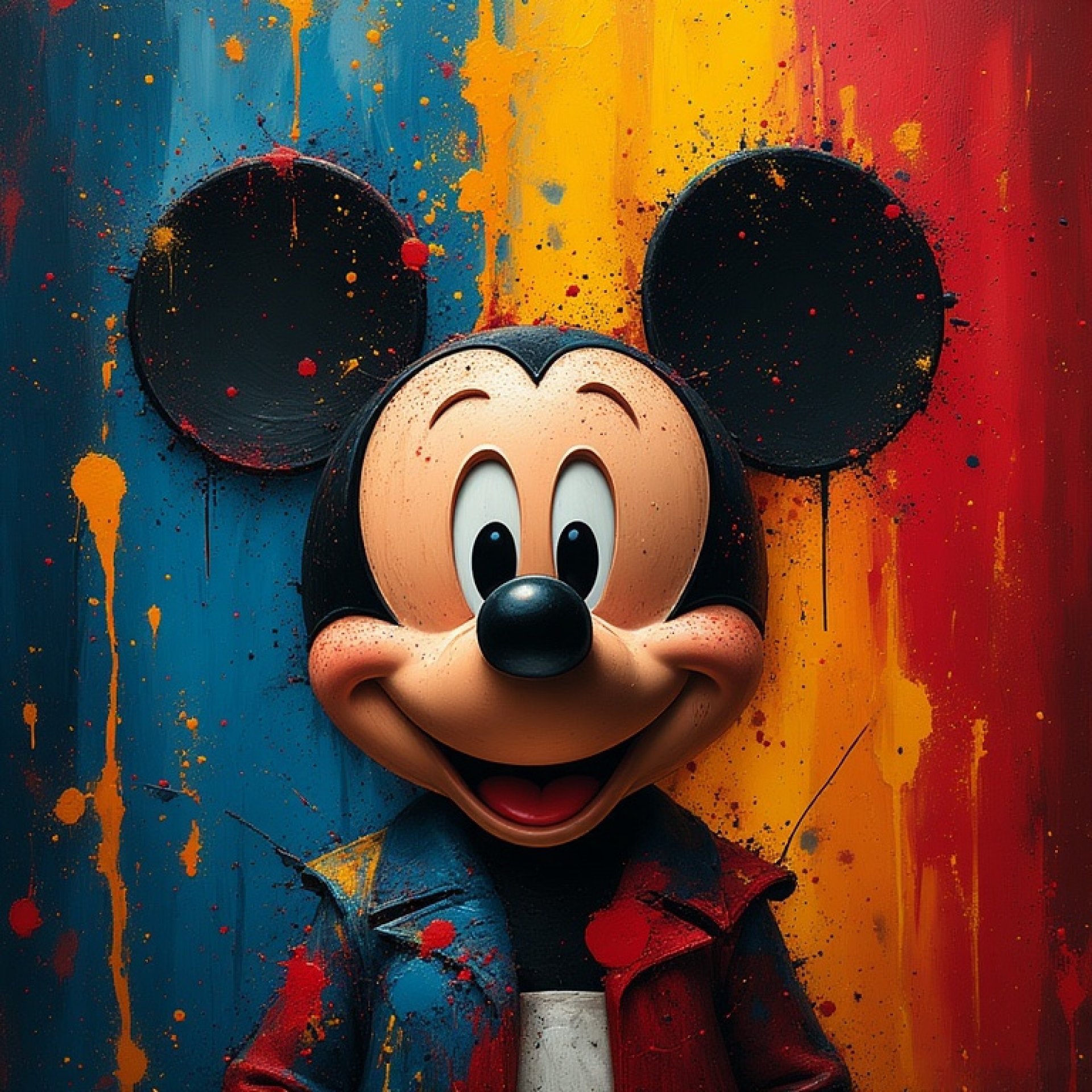Abstract Mickey Mouse Pop Art Inspired Painting by Vesko Dasic