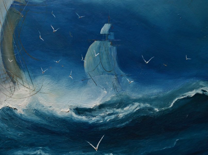 Storm: Potęga Morza w Impresjonistycznej Odsłonie Painting by Justyna ...