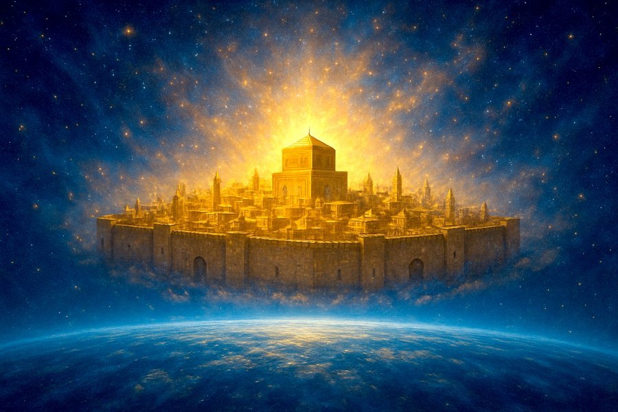 Celestial City: A Glimpse into the Mythological World Painting by Leon Katz