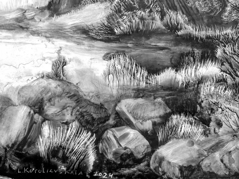 Quiet backwater Painting by Lana Korolievskaia