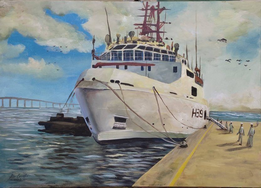 Ship H39: Naval Strength and Presence Painting by Alex Carvalho