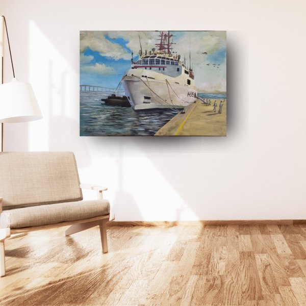Ship H39: Naval Strength and Presence Painting by Alex Carvalho