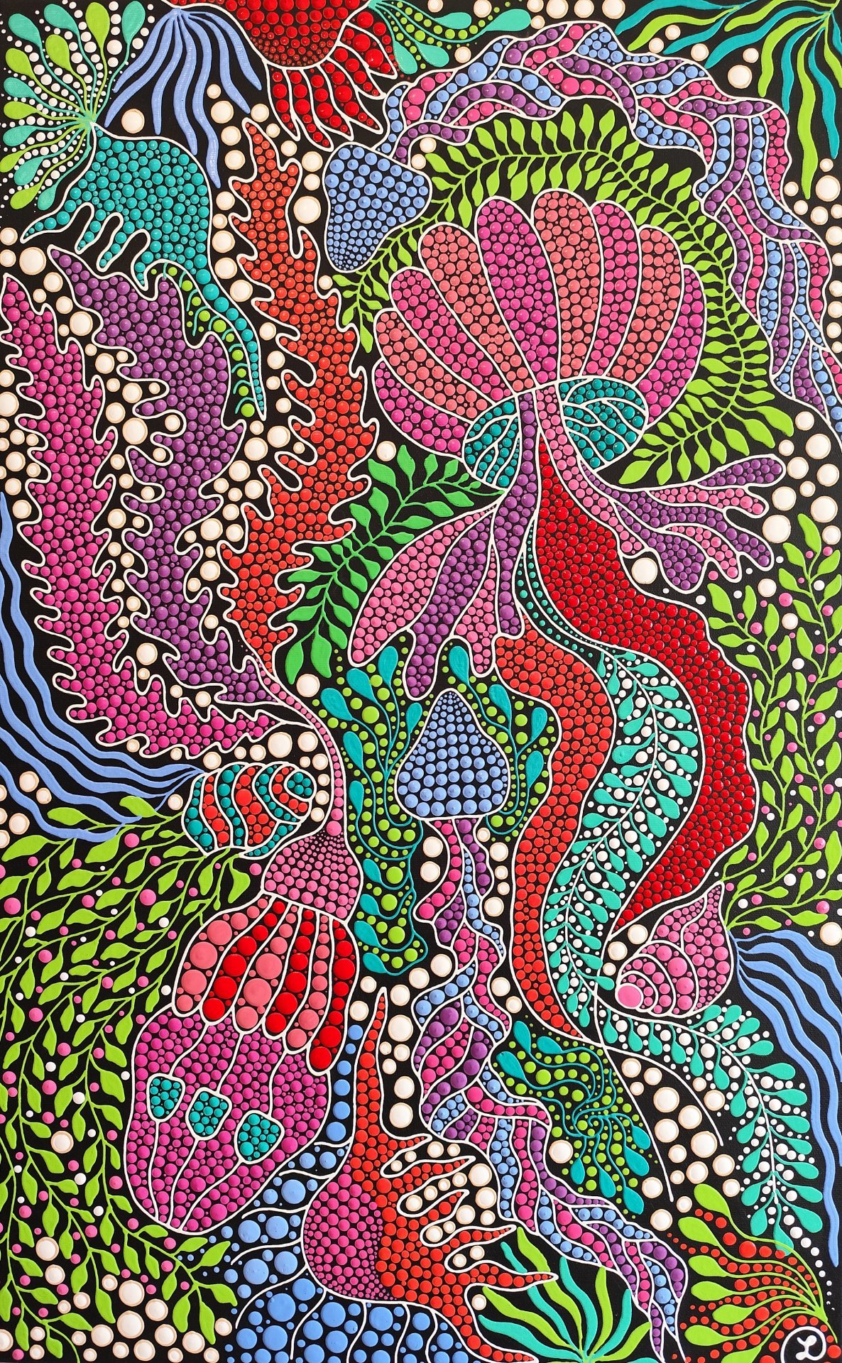 Jellyfish Flow Painting by Oxana Lazari - Jose Art Gallery
