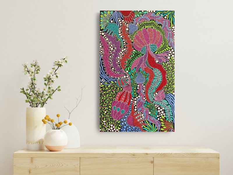 Jellyfish Flow Painting by Oxana Lazari - Jose Art Gallery