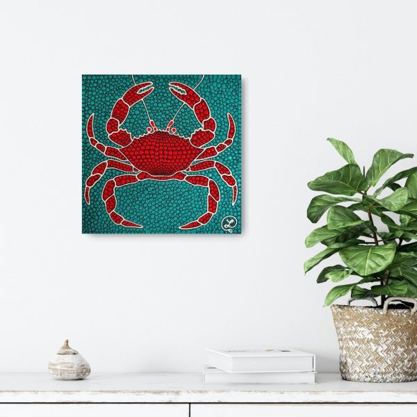 Red Crab Digital Art - Oxana Lazari - Jose Art Gallery