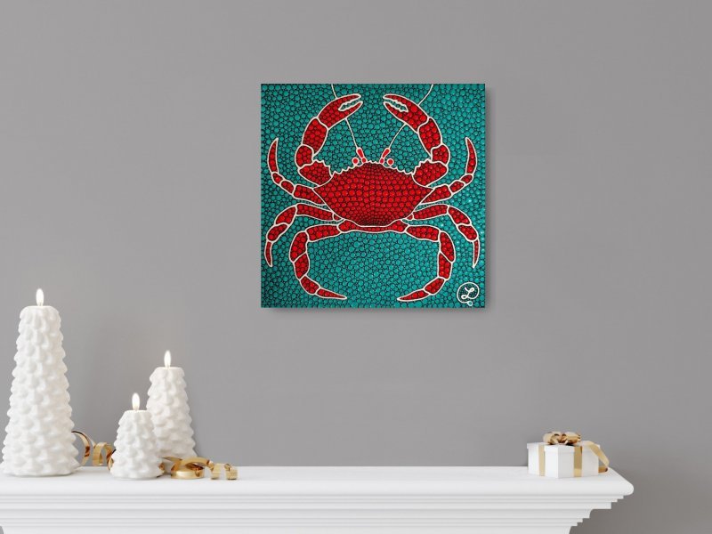 Red Crab Digital Art - Oxana Lazari - Jose Art Gallery