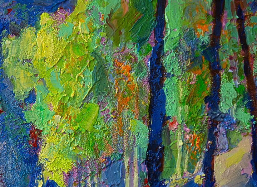 Sunbeam Among Trees Painting by Daria Zavadenko