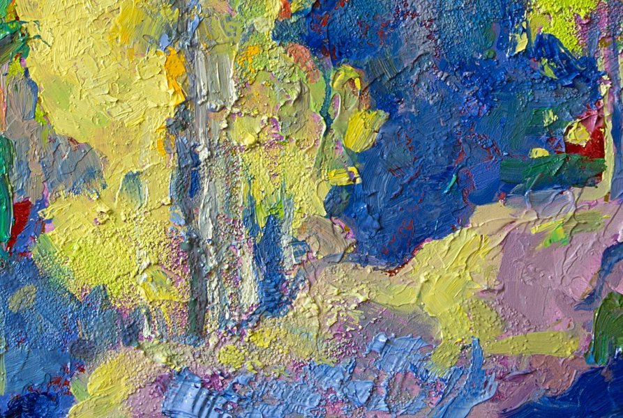 Sunbeam Among Trees Painting by Daria Zavadenko